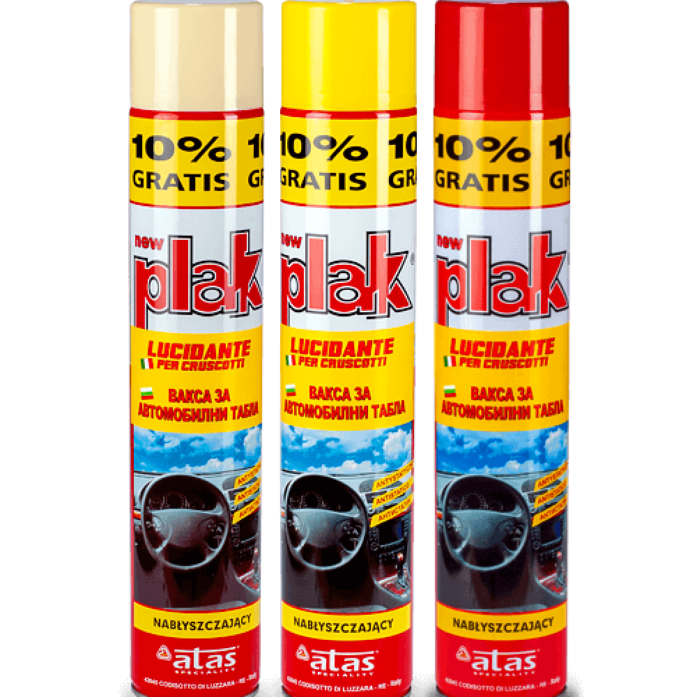 Спрей за почистване и полиране на автомобилни табла PLAK 750 ml.